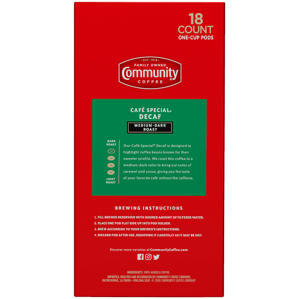 Community® Coffee Café Special® Decaf Medium-Dark Roast One-Cup Pod 8.5 ...