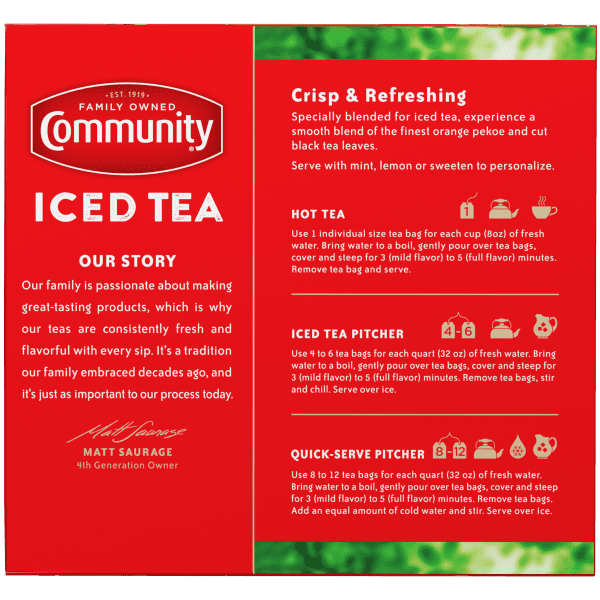 Community® Iced Tea Black Tea Bag 100 ct Box
